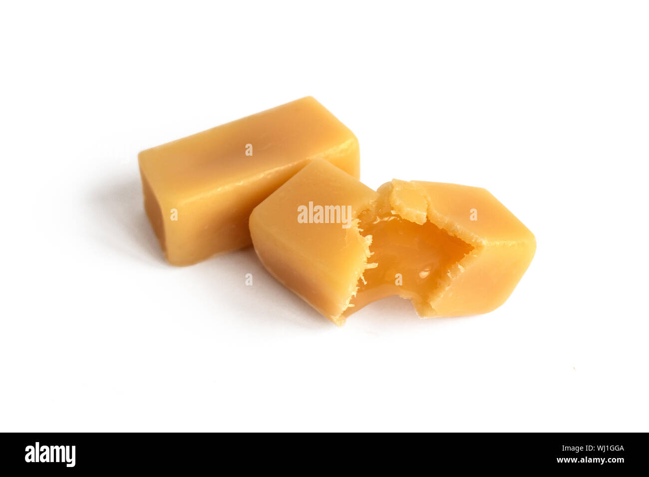Candy with caramel inside isolated on white background. Sweet tasty ...