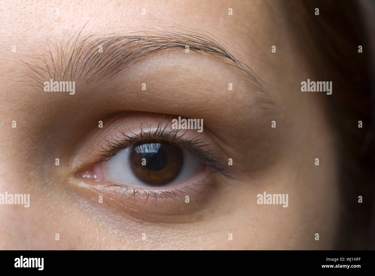 Closeup detail womans eyelid hi-res stock photography and images - Alamy