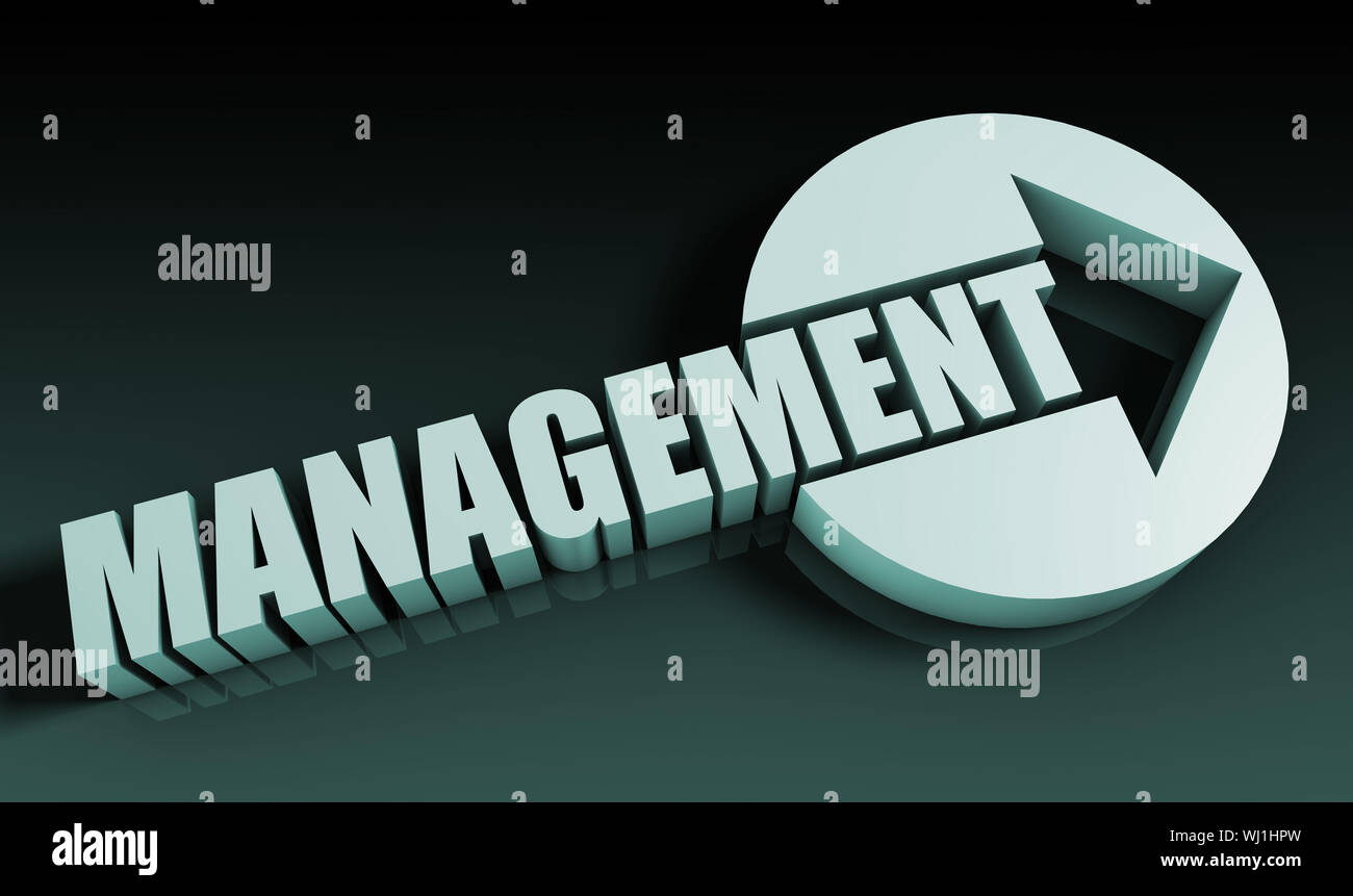 Management Concept With an Arrow Going Upwards 3D Stock Photo - Alamy