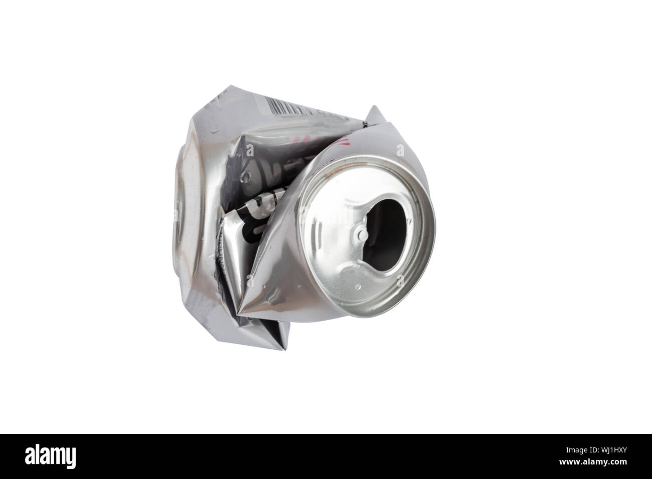 Crumpled aluminium can isolated on white background. Eco concept Stock ...