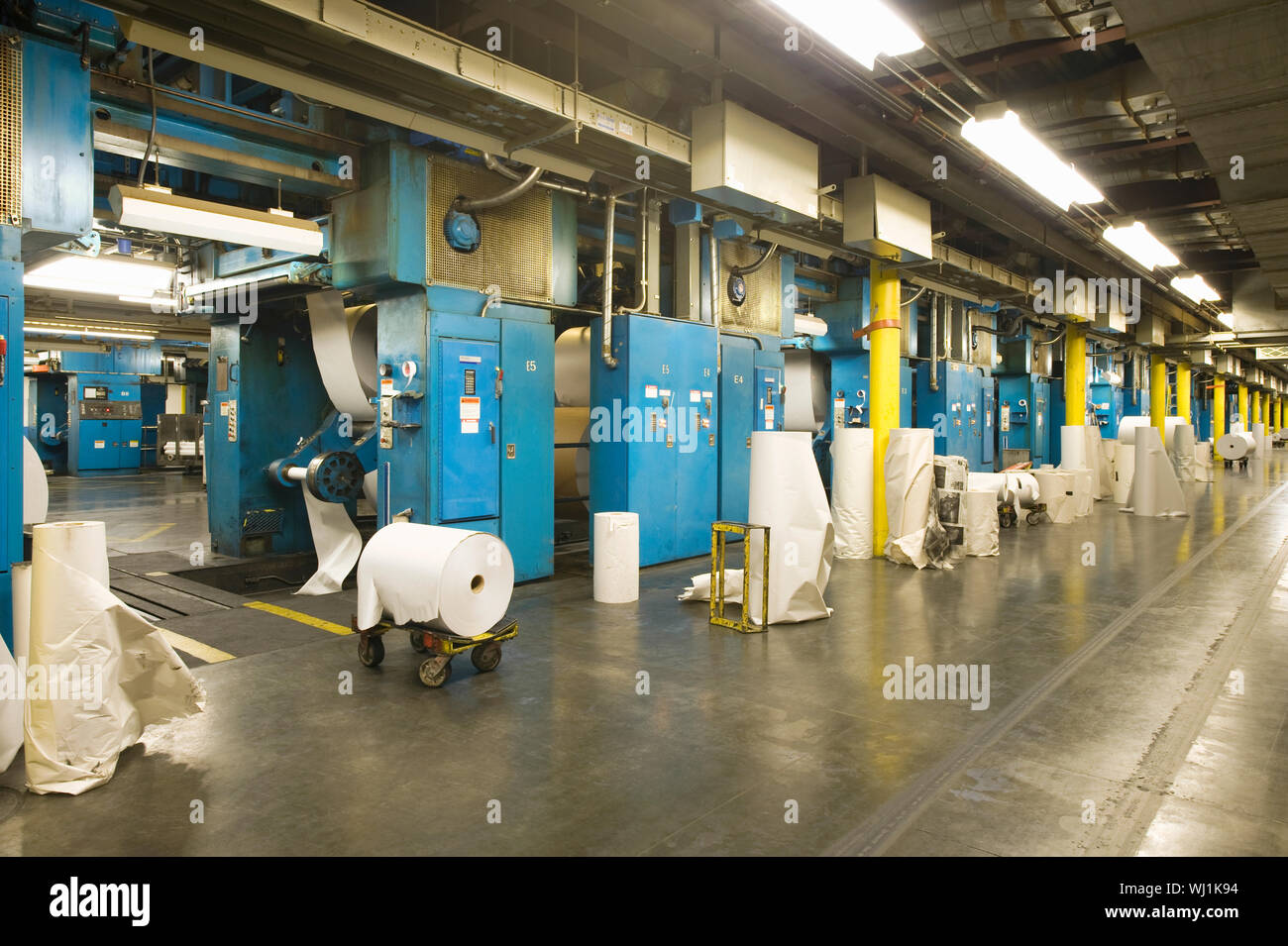 Interior view of a newspaper factory Stock Photo - Alamy