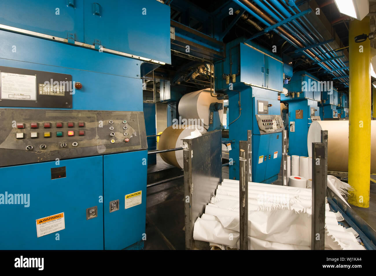Interior view of a newspaper factory Stock Photo - Alamy