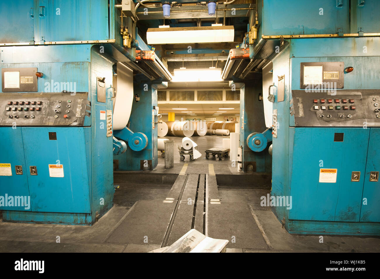 Interior view of a newspaper factory Stock Photo - Alamy
