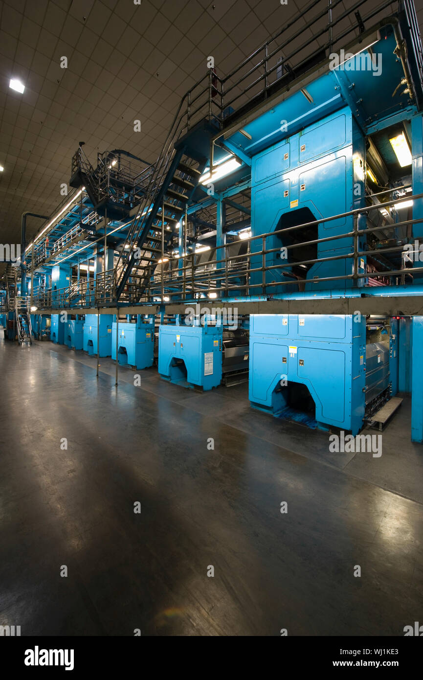 Interior view of a newspaper factory Stock Photo - Alamy