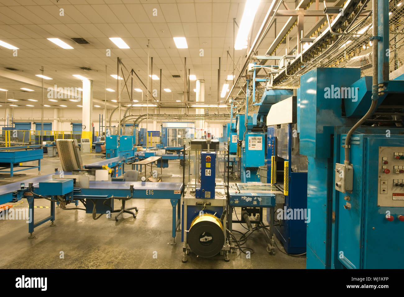 Interior view of a newspaper factory Stock Photo - Alamy