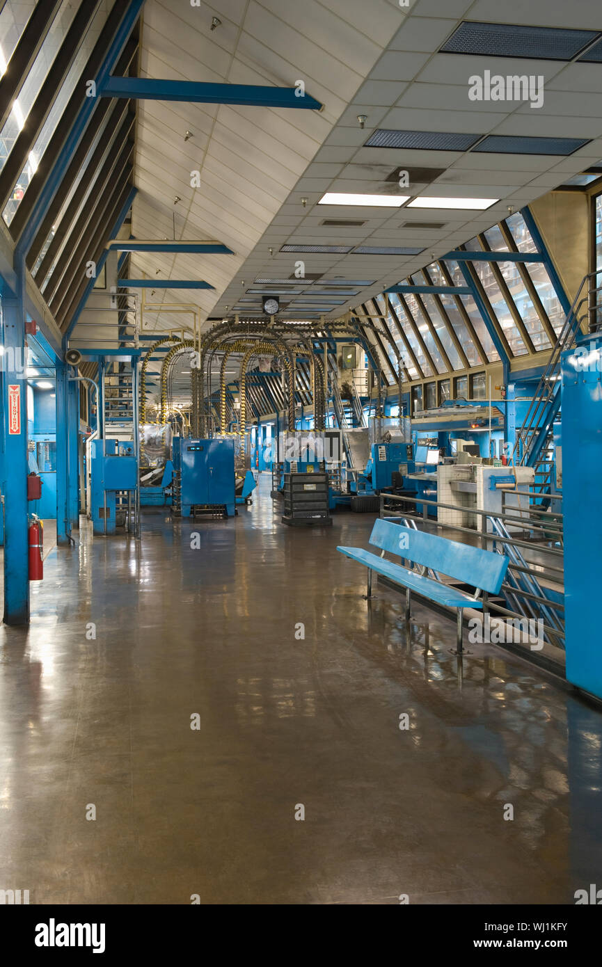 Interior view of a newspaper factory Stock Photo - Alamy