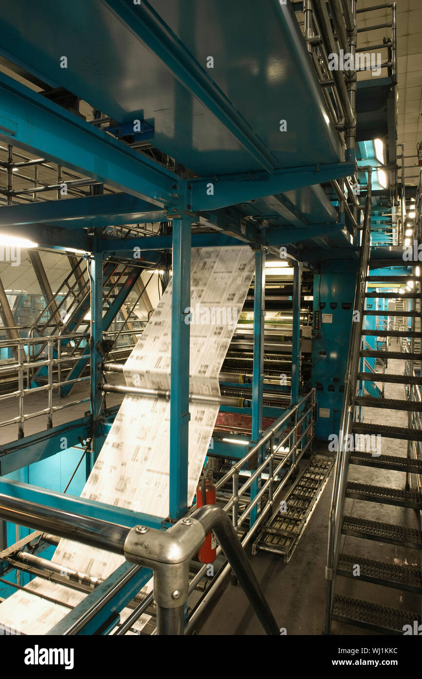 Closeup of newspaper production and printing process Stock Photo - Alamy