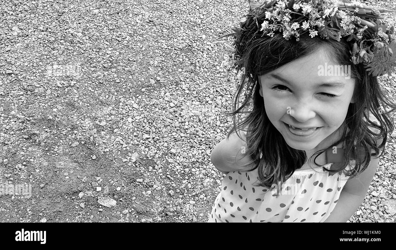 Girl winking Black and White Stock Photos & Images - Alamy