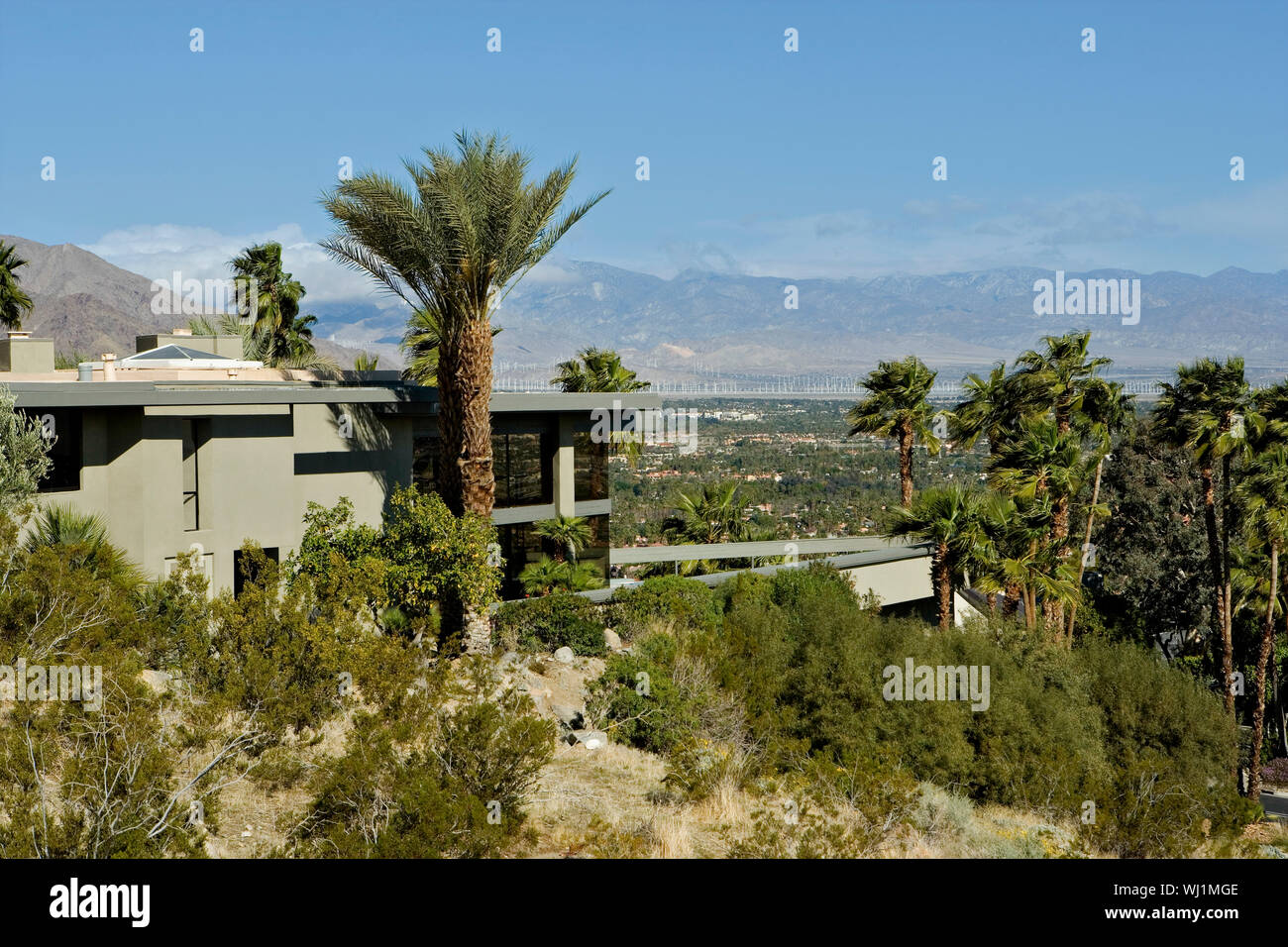 Exterior shot of a home with overview of landscape Stock Photo - Alamy