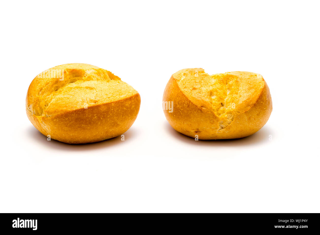Two german buns isolated on white background. Typical for breakfast ...