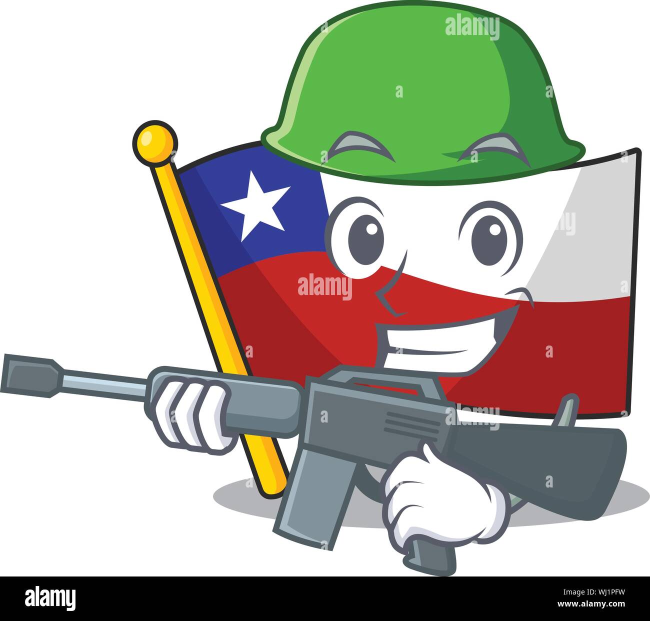 Army flag chile cartoon in character shape Stock Vector Image & Art - Alamy