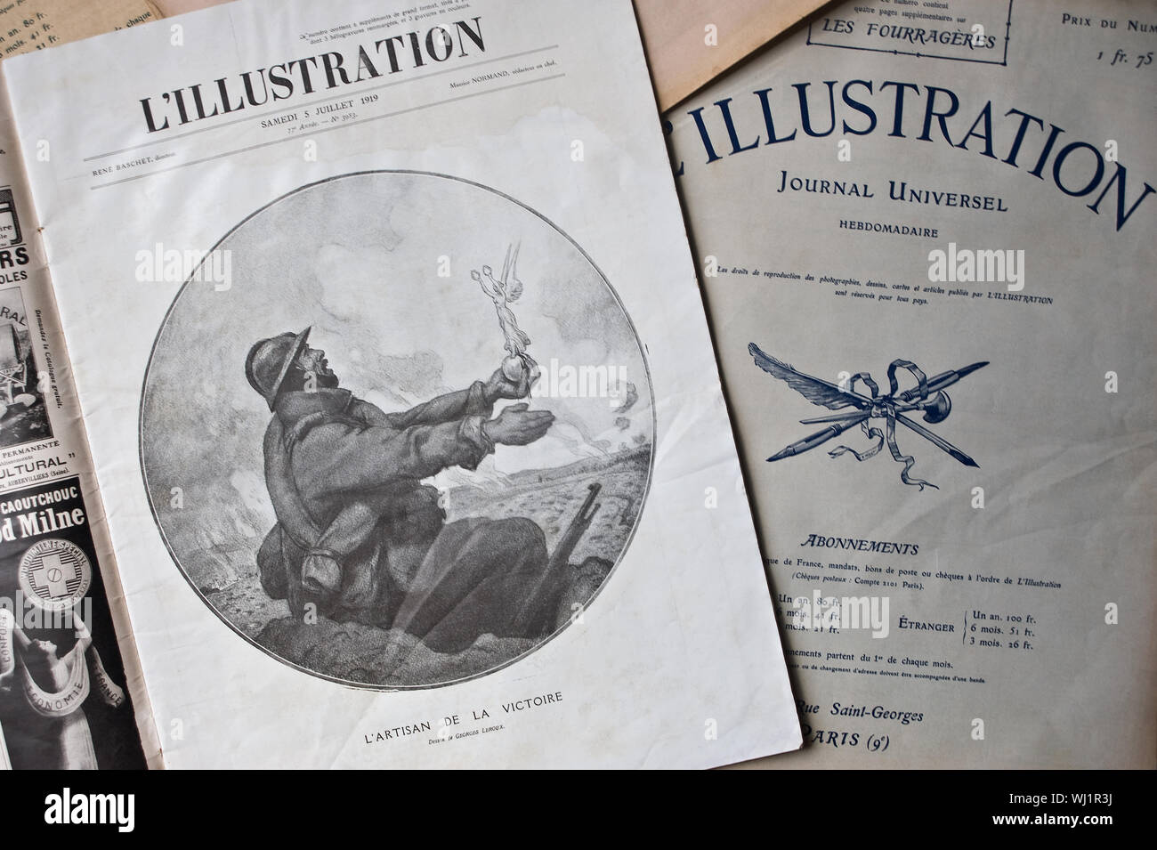 Newspaper illustration representing a drawing honouring the WWI ...