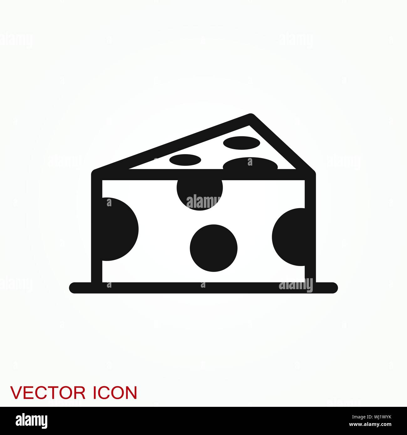 Cheese icon vector, filled flat sign, logo illustration Stock Vector ...