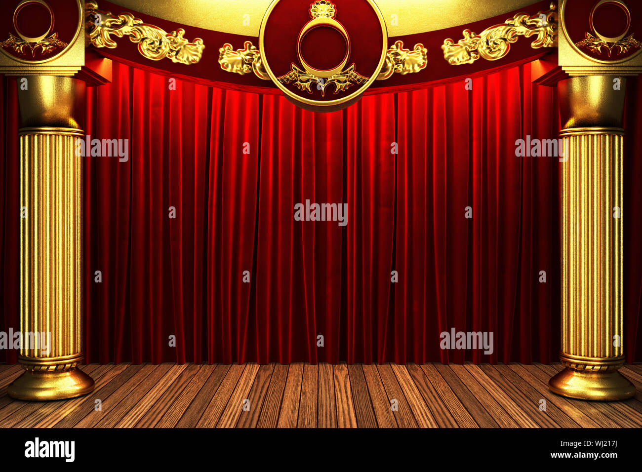 Gold Stage Curtain Background