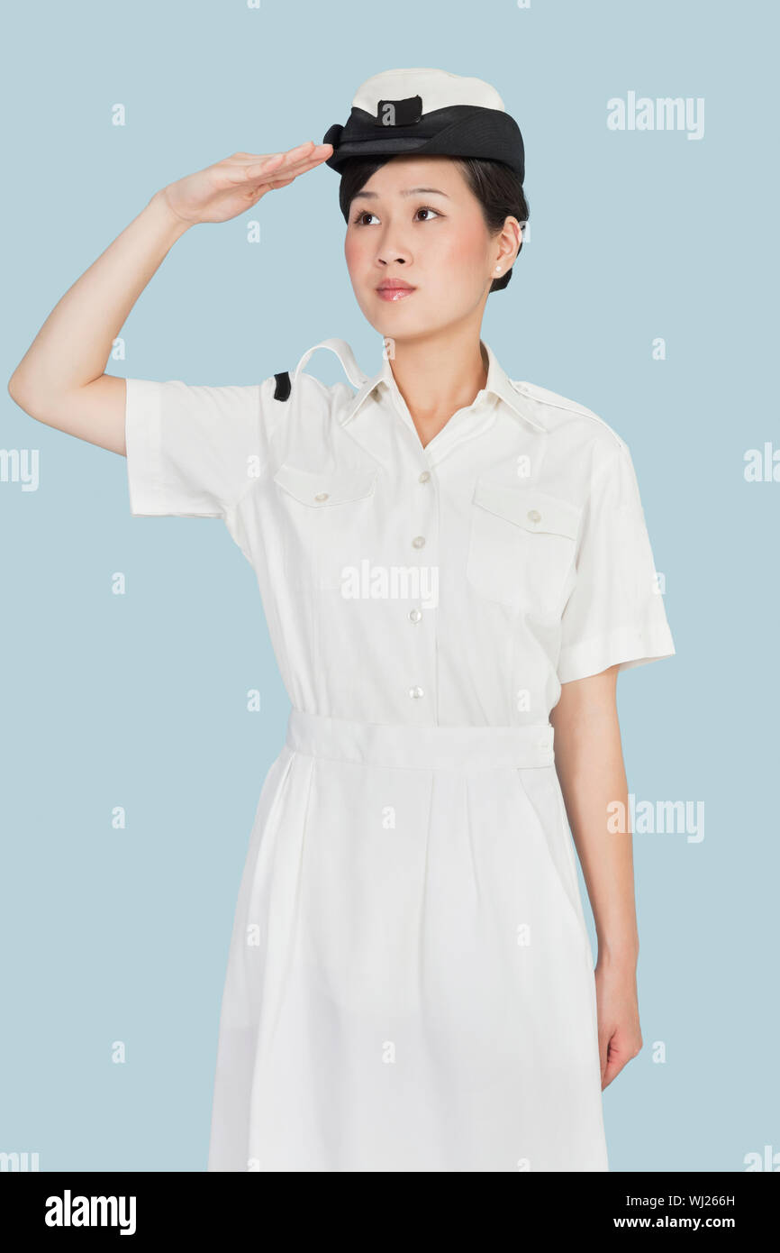 Saluting looking away respect uniform hi-res stock photography and images - Alamy