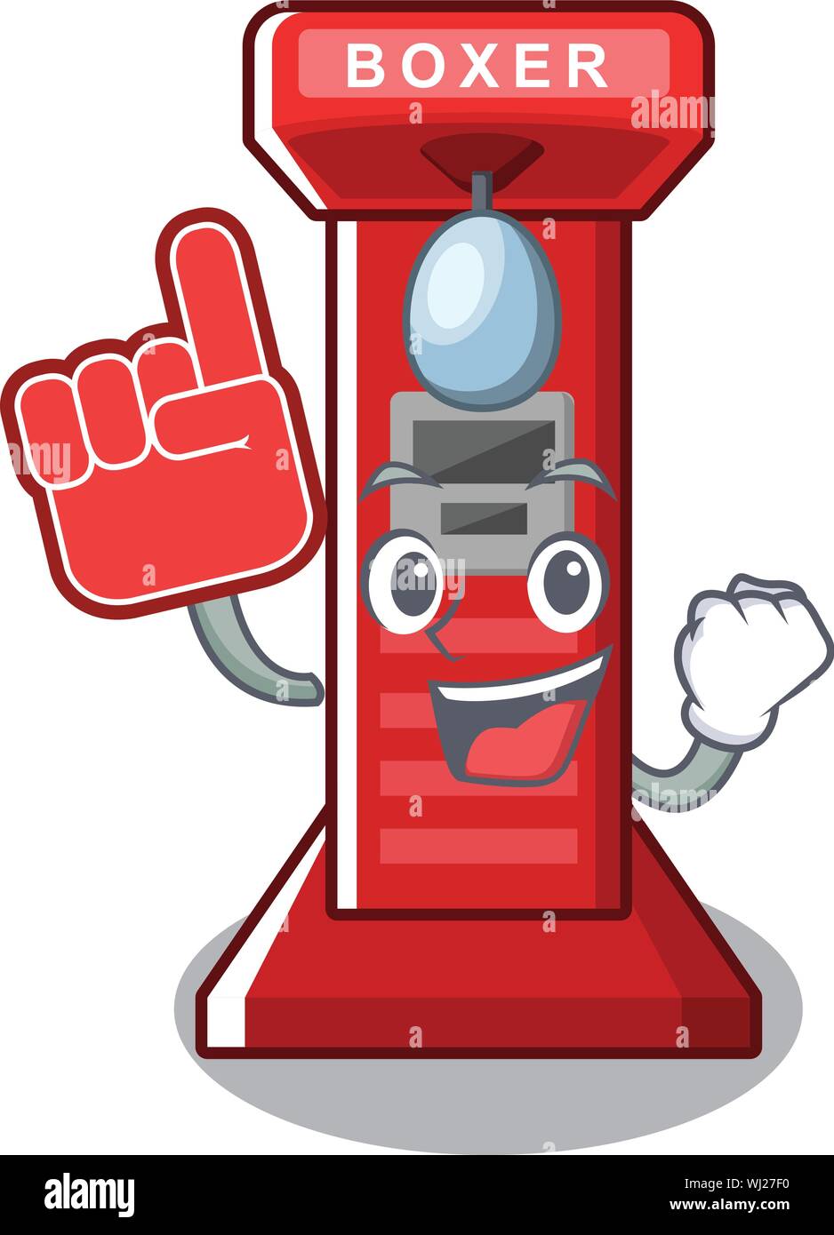 Foam finger boxing game machine in cartoon shape Stock Vector Image ...