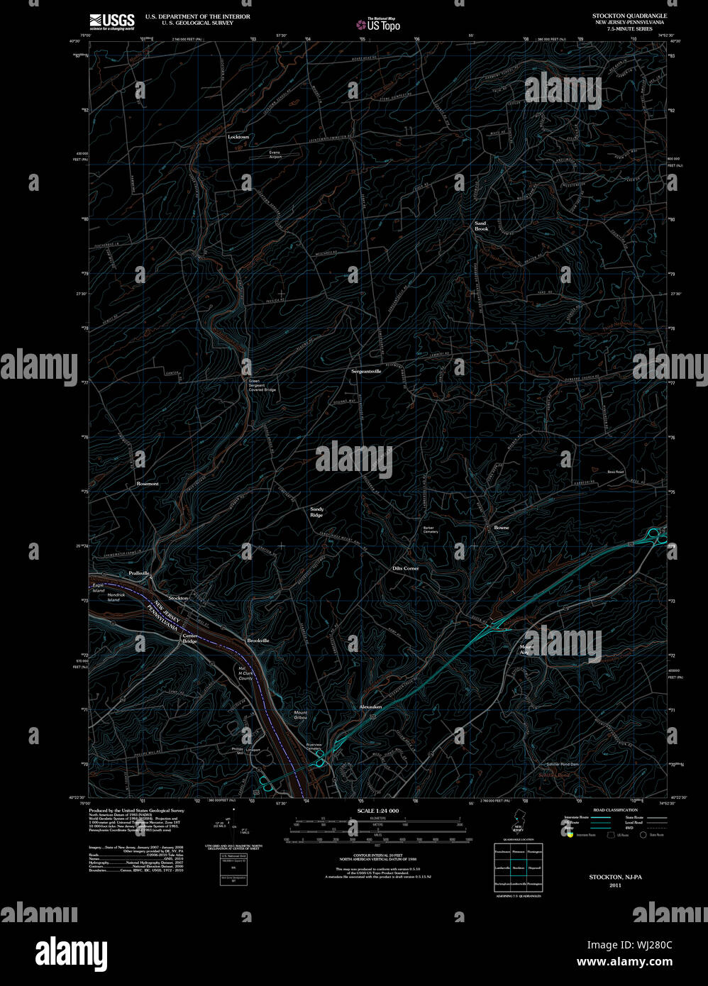 Map of stockton new jersey hi-res stock photography and images - Alamy