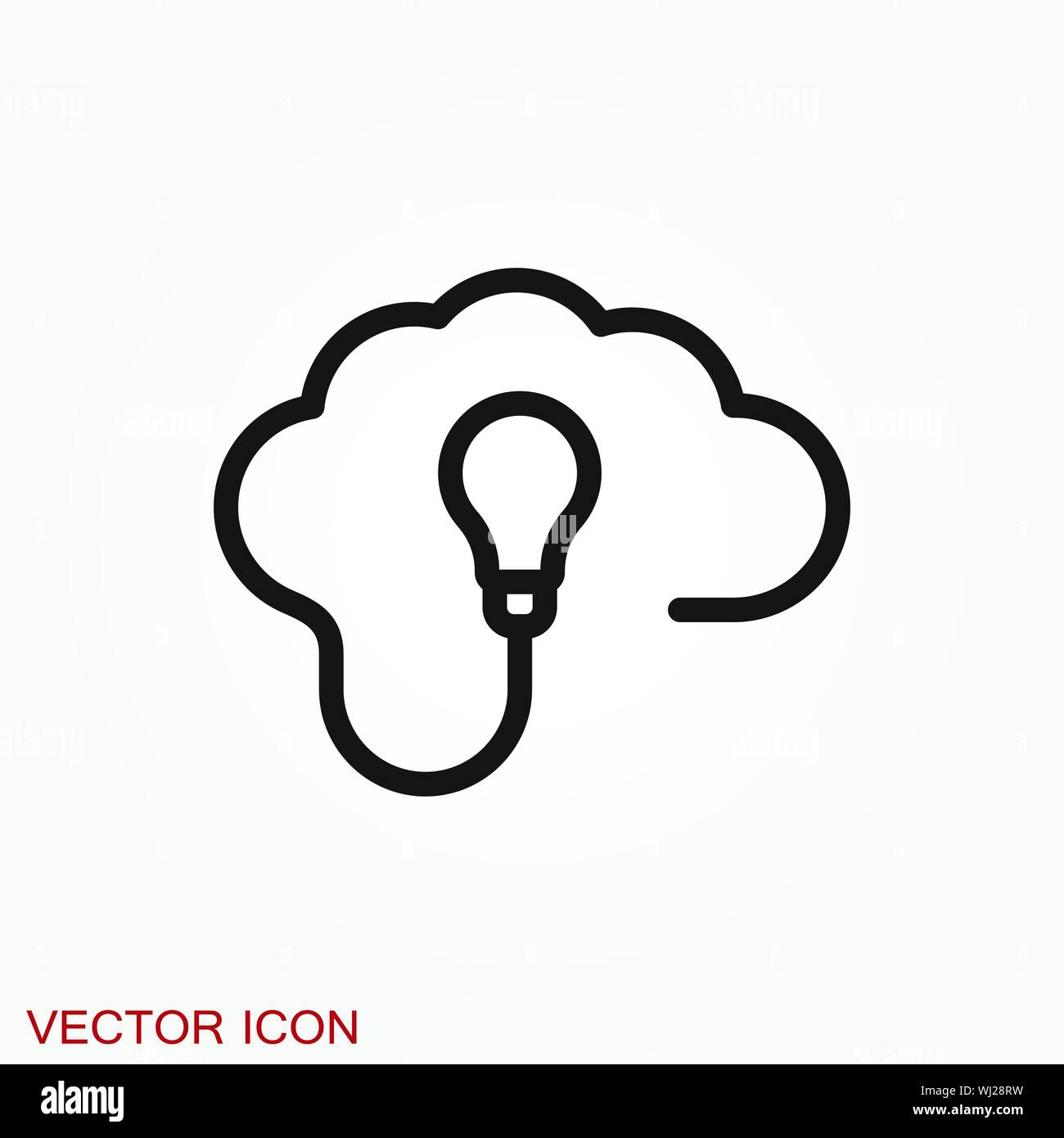 Brain vector icon. Simple illustration isolated on background Stock ...