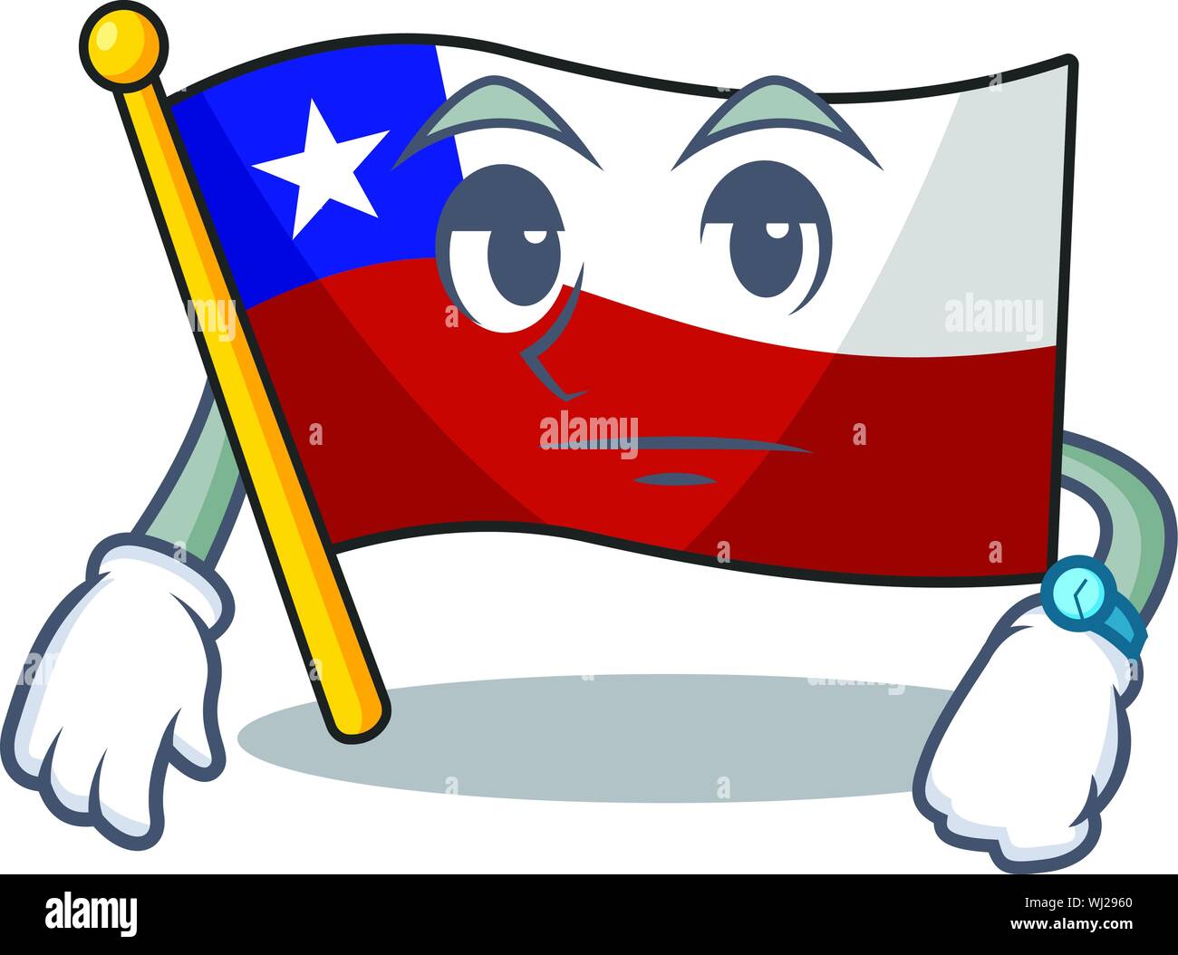 Waiting flag chile with in the character Stock Vector Image & Art - Alamy