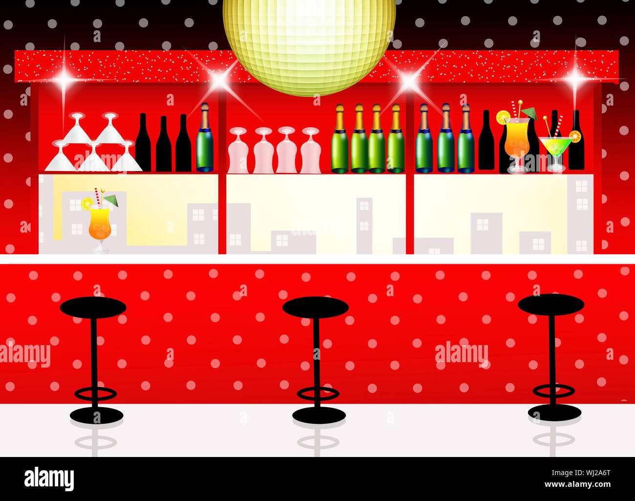 Illustration of bar Stock Photo - Alamy