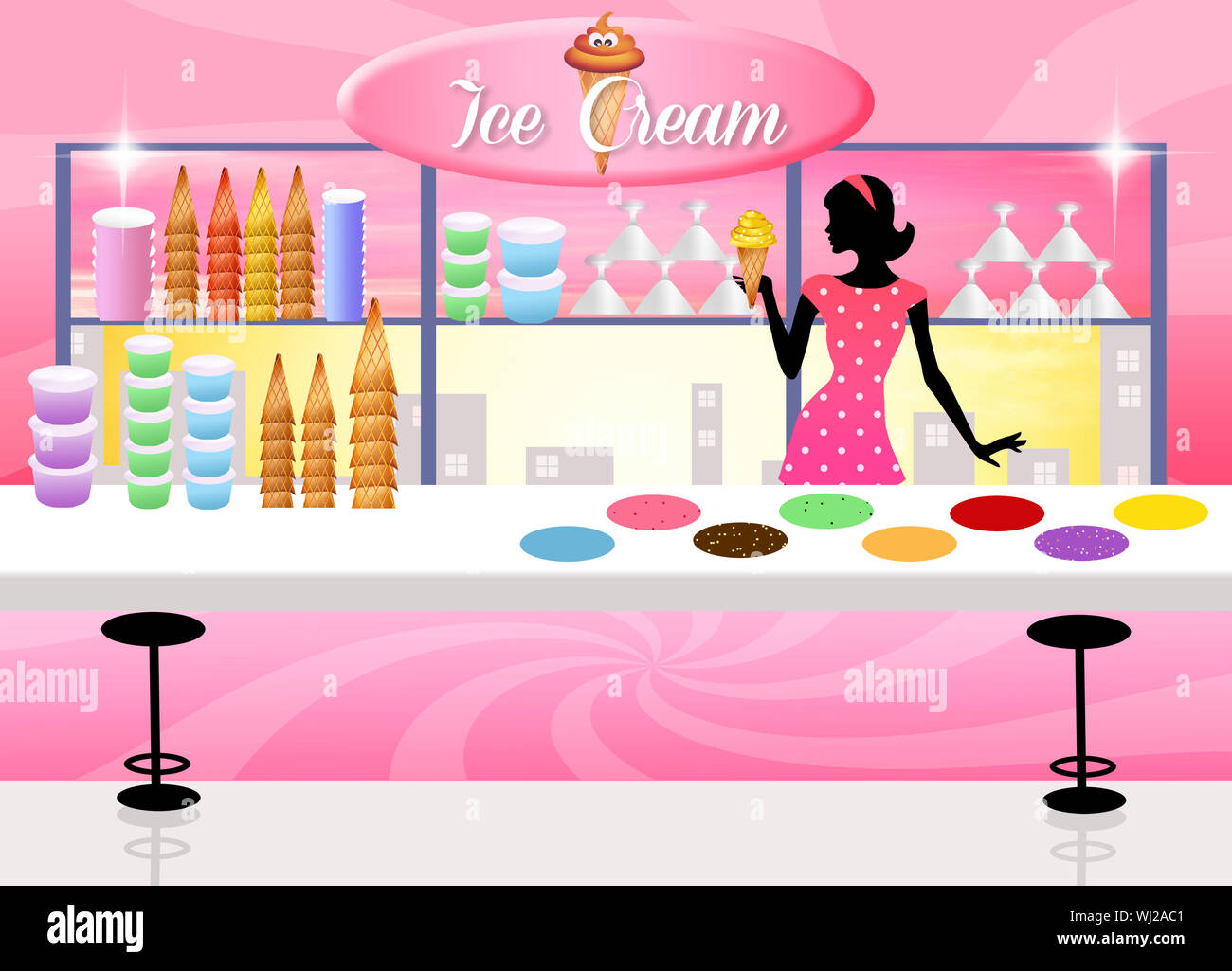 Ice cream shop Stock Photo - Alamy