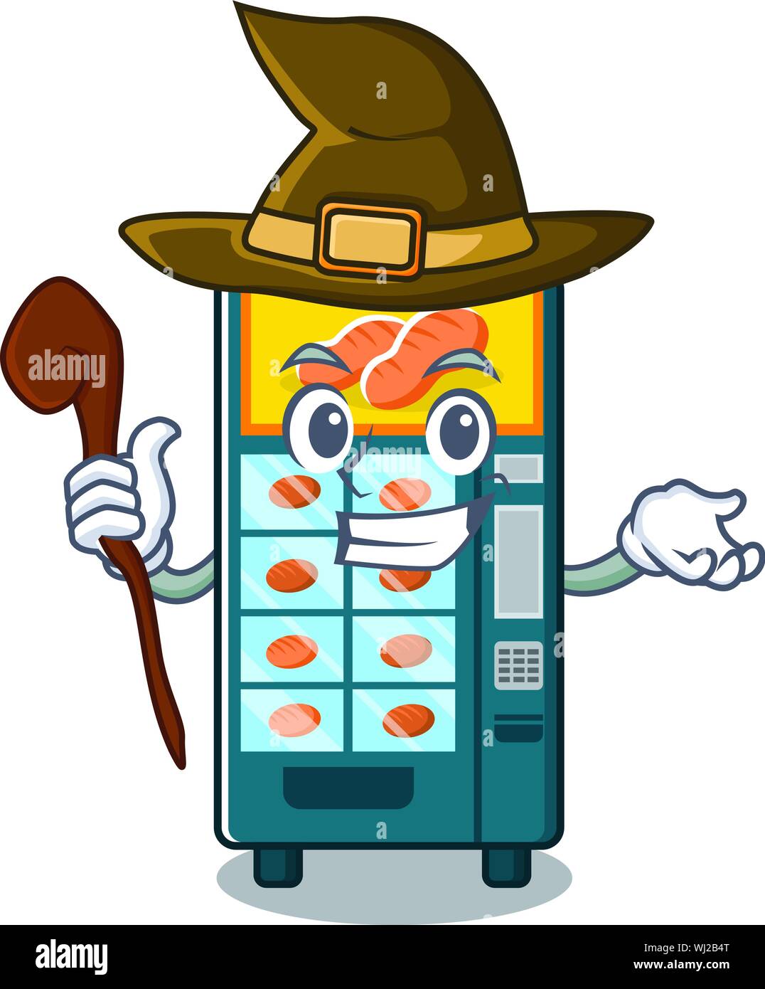 Witch bakery vending machine in a mascot Stock Vector Image & Art - Alamy