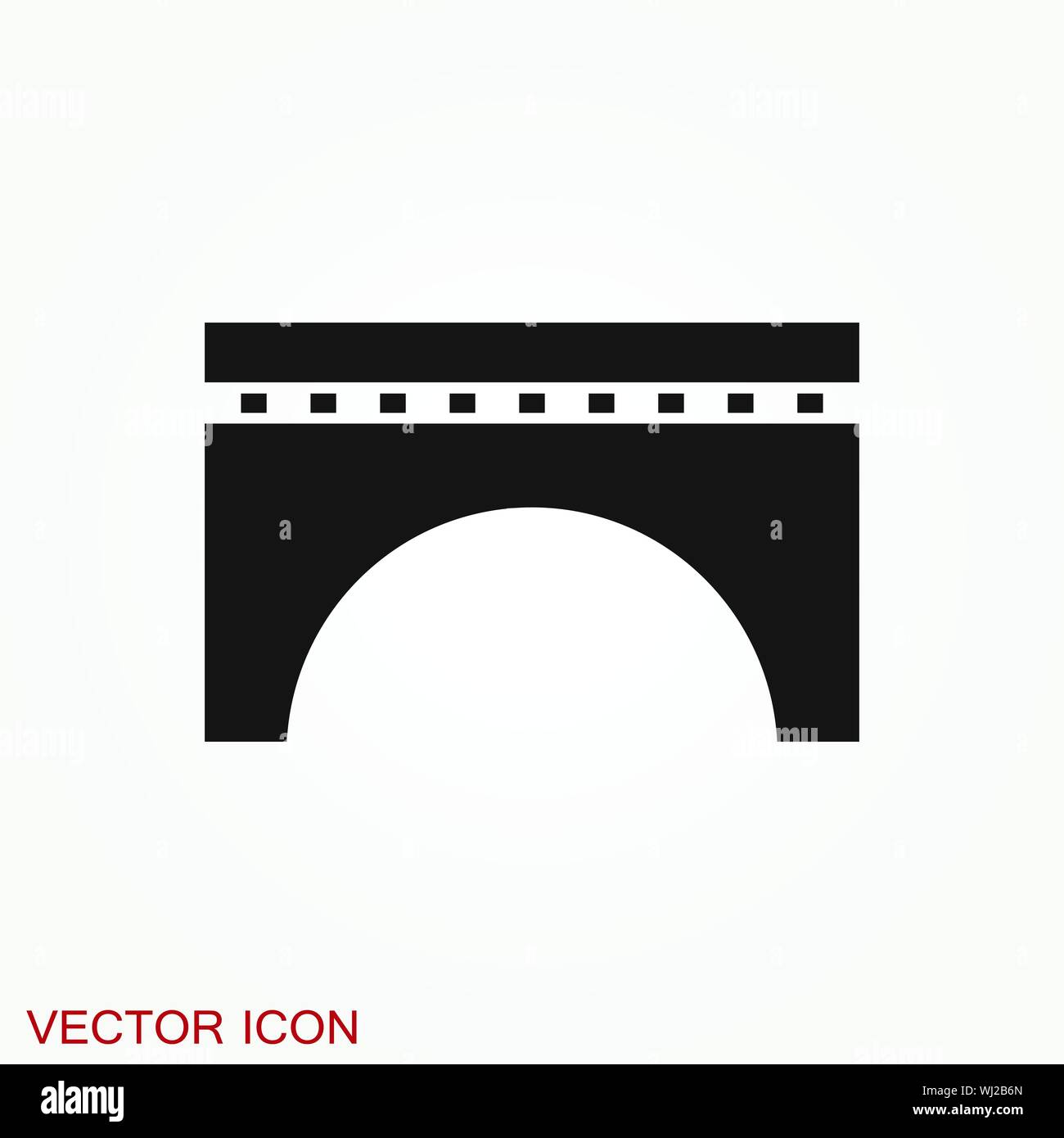 Bridge icon in flat style. Road business concept Stock Vector Image ...
