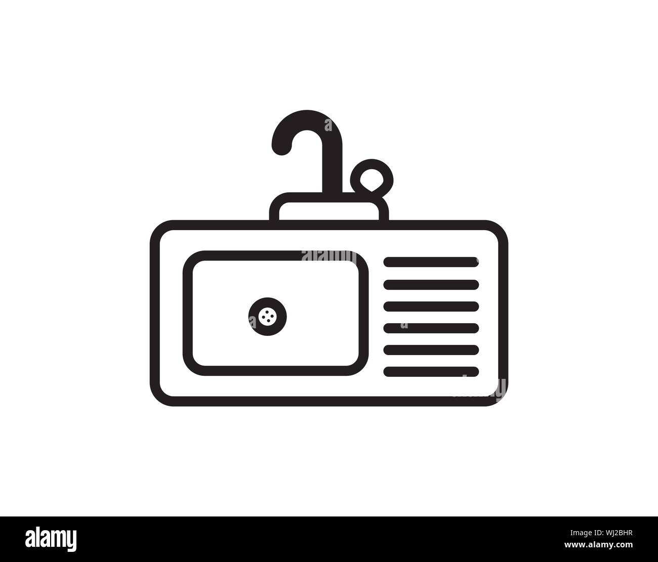 Kitchen Sink Line Stroke Icon Pictogram Symbol Illustration - Vector ...