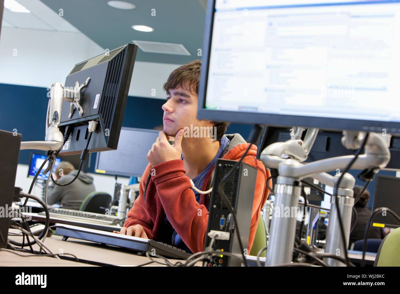 University Student Using Computer Stock Photo - Alamy