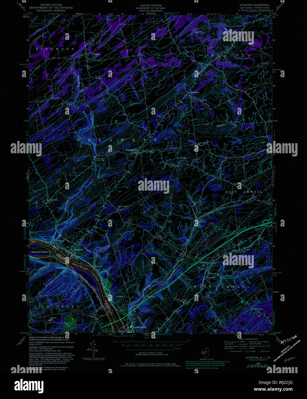 Stockton new jersey map hi-res stock photography and images - Alamy