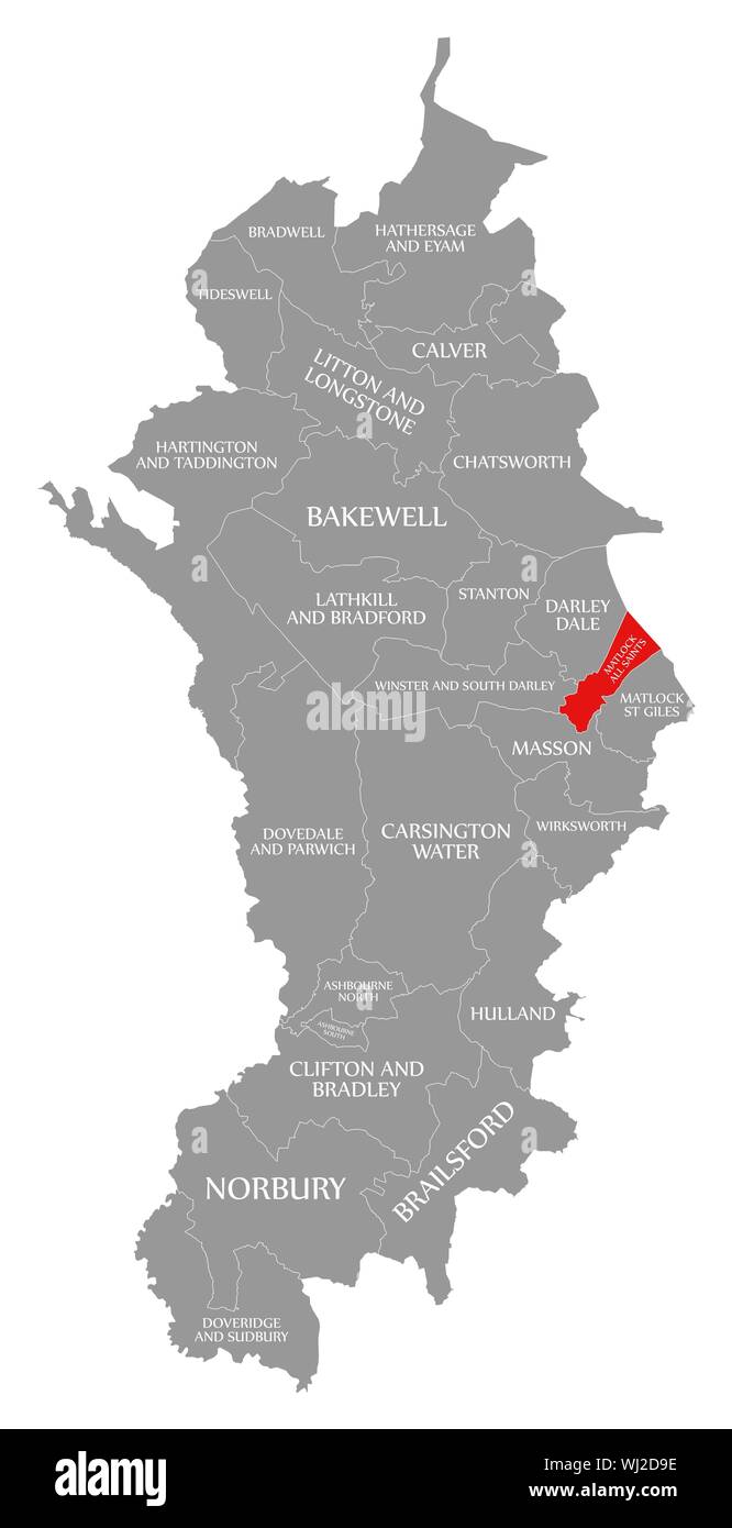 Map of matlock Cut Out Stock Images & Pictures - Alamy