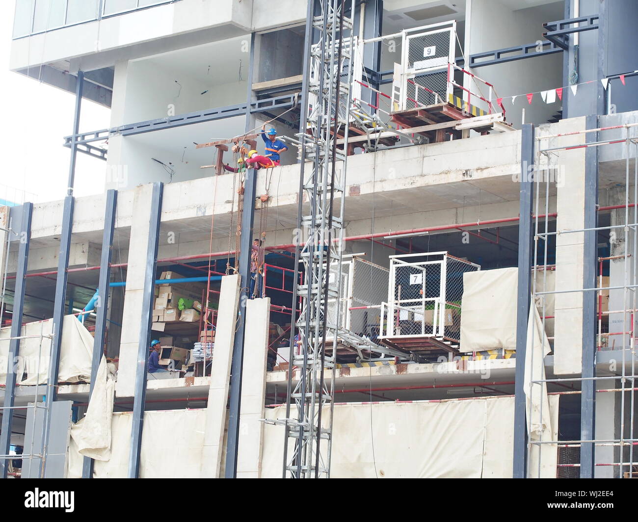 In Progress of High Rise Tower Building construction site. Bangkok in ...