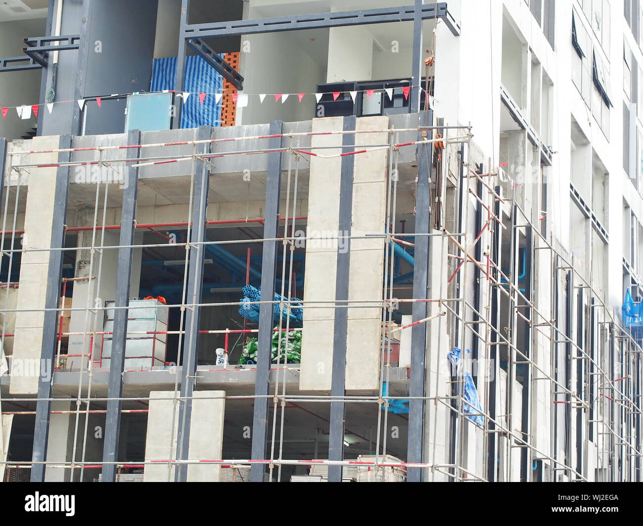 In Progress of High Rise Tower Building construction site. Bangkok in ...