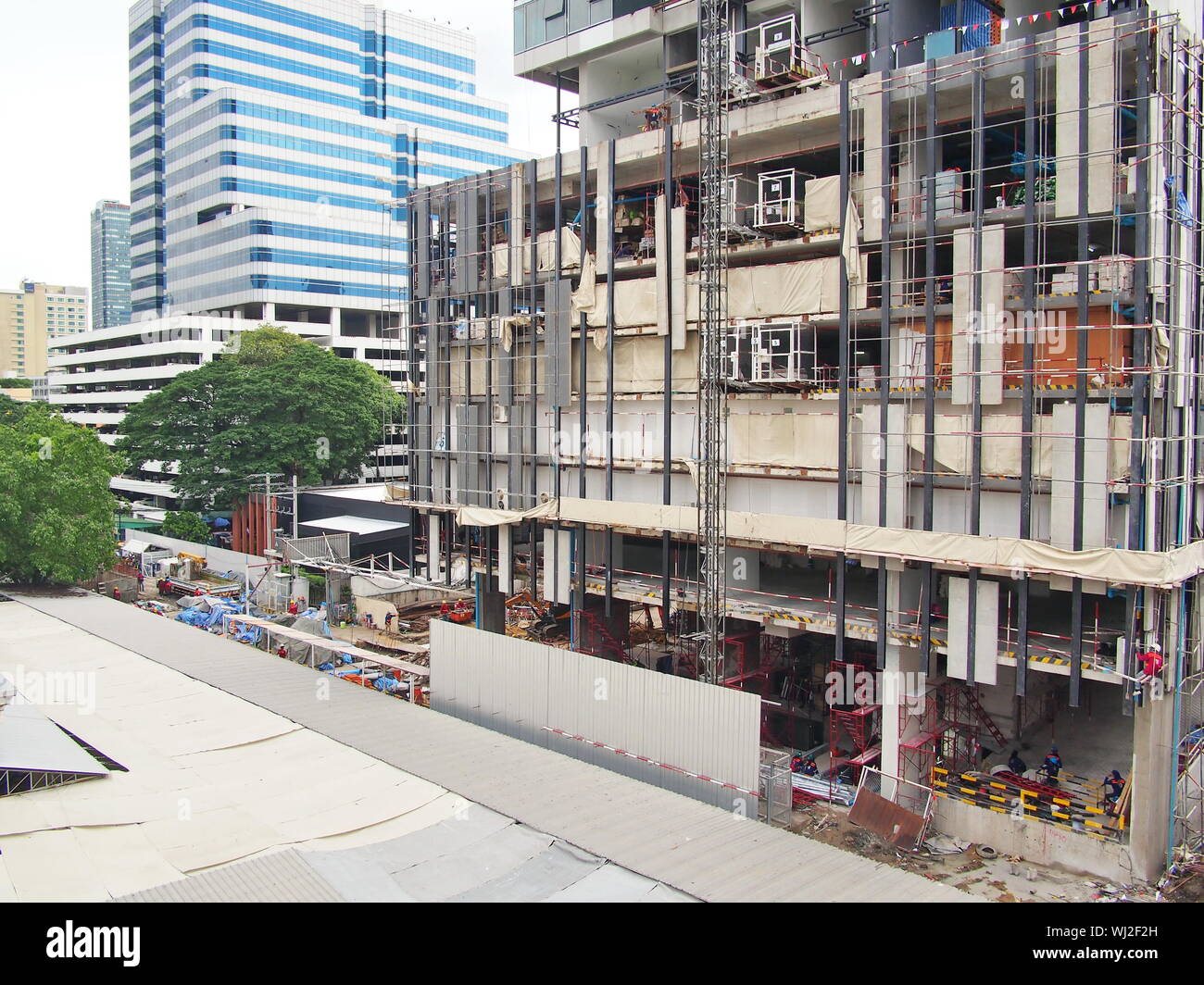 In Progress of High Rise Tower Building construction site. Bangkok in ...
