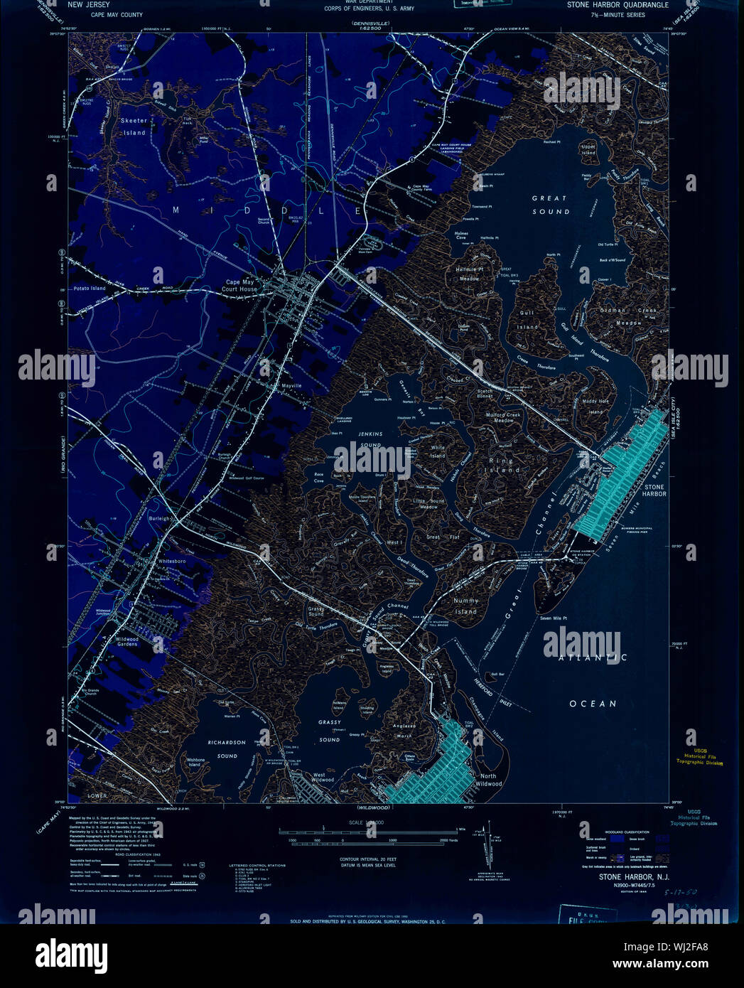 Stone Harbor New Jersey Map High Resolution Stock Photography and ...