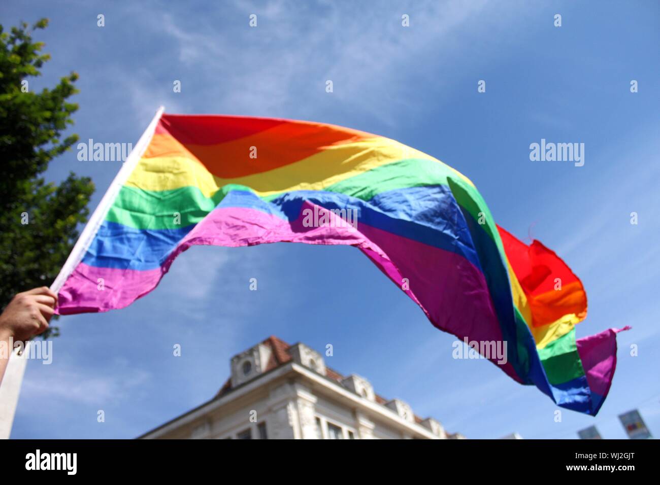 Flying Rainbow Flag High Resolution Stock Photography and Images - Alamy