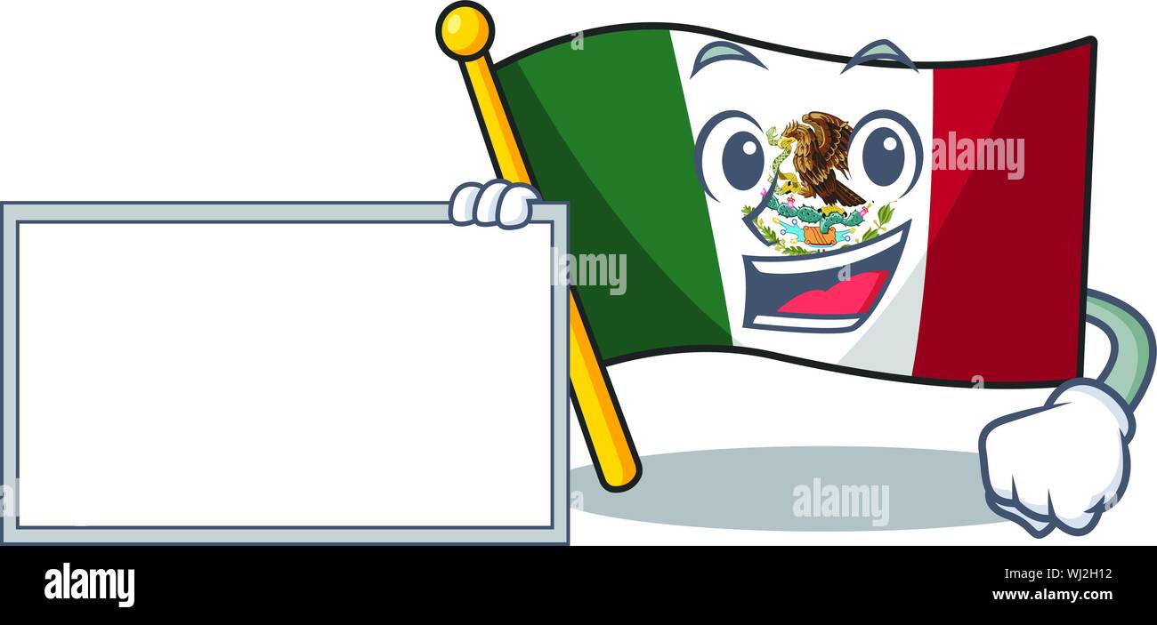 With board flag mexico in the cartoon shape Stock Vector Image & Art ...