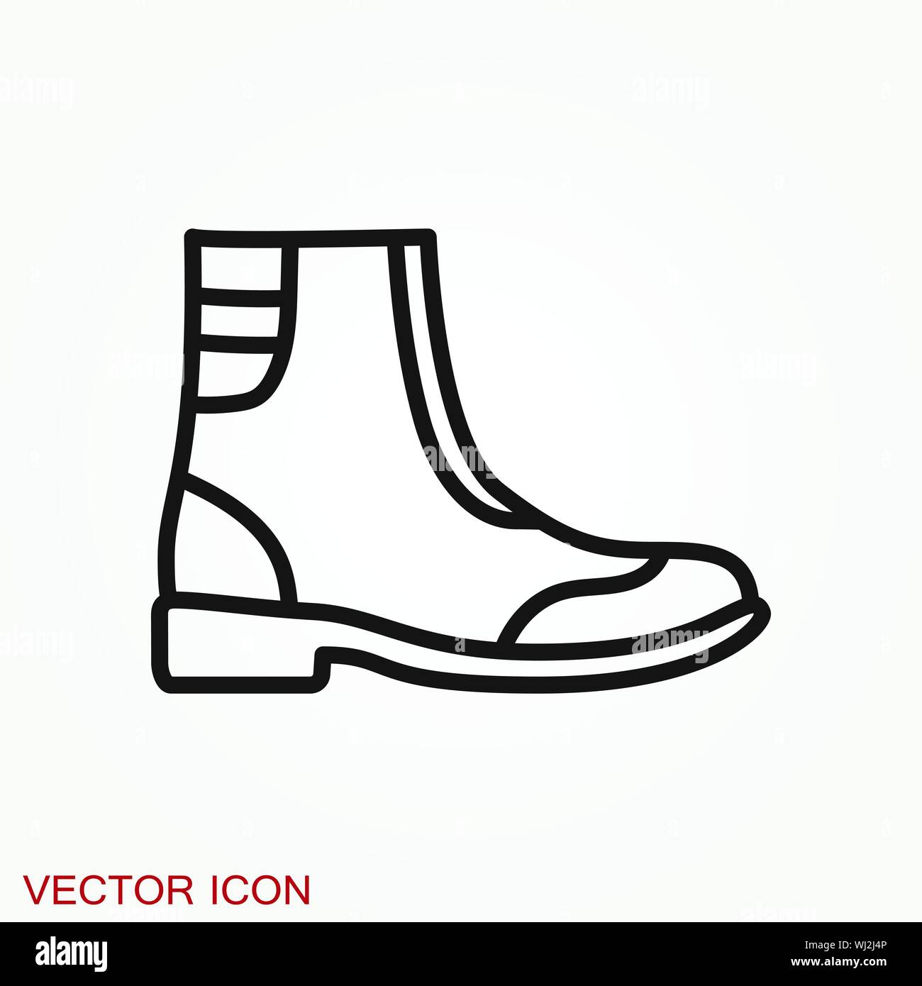 Boot vector icon, high shoe icon, working boot icon Stock Vector Image ...