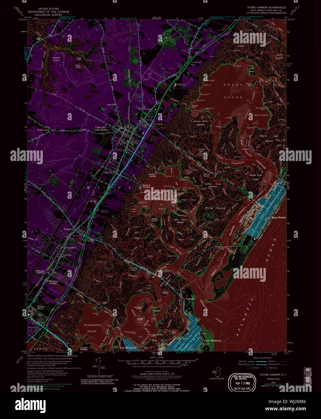 Stone harbor map hi-res stock photography and images - Alamy