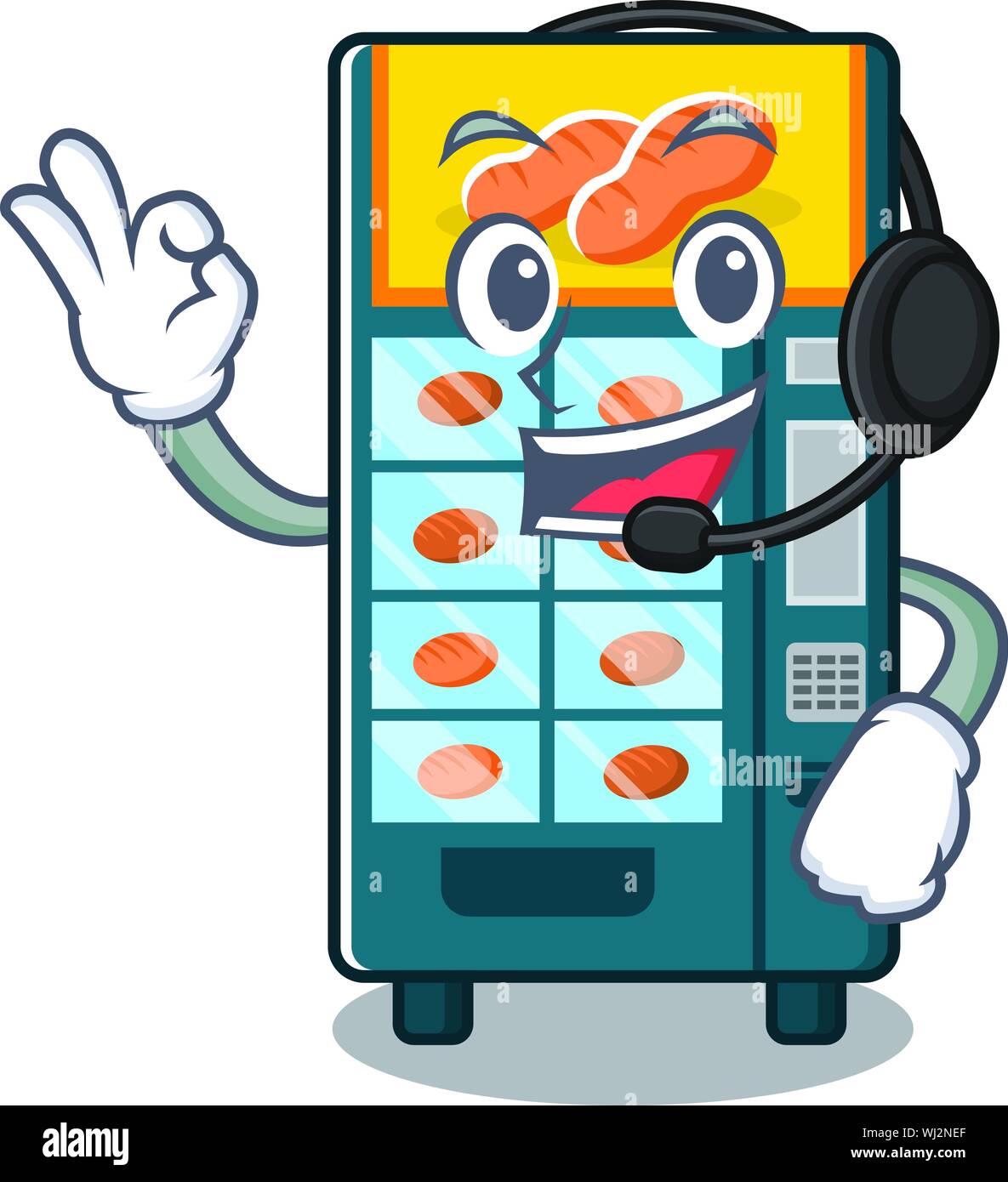 With headphone bakery vending machine in the cartoon Stock Vector Image ...