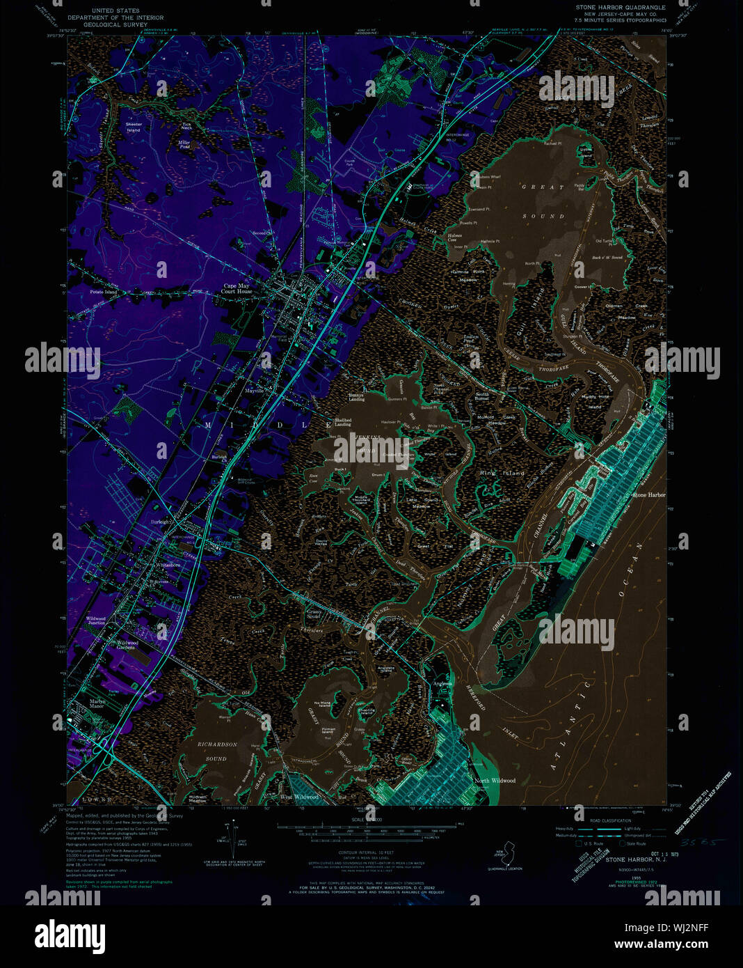 Stone harbor map hi-res stock photography and images - Alamy