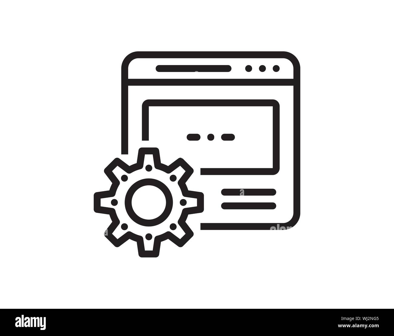 Browser Setup Flat Vector Icon Simple Black Symbol On White