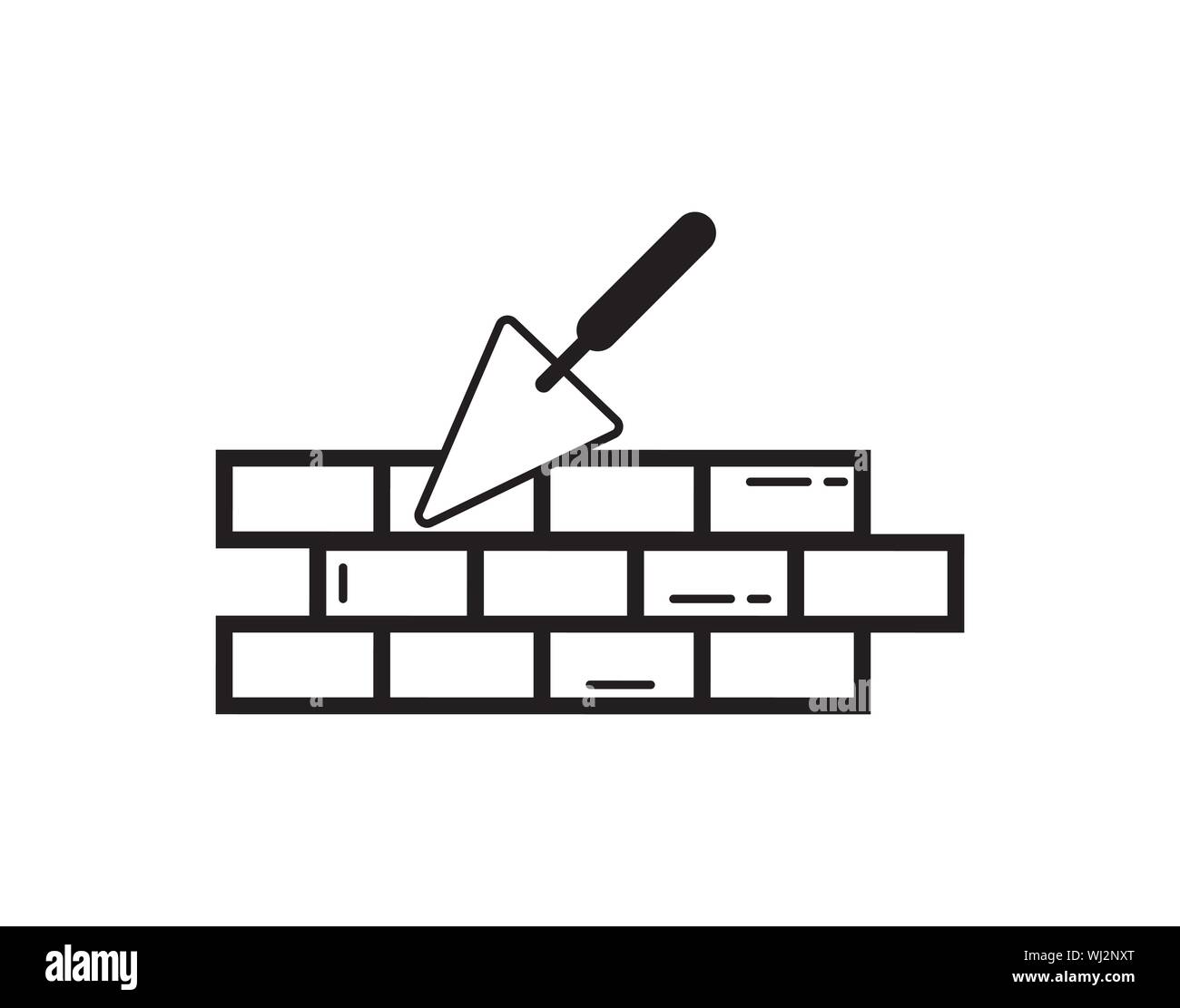 Vector icons brickwork and building trowel Stock Vector Image & Art - Alamy
