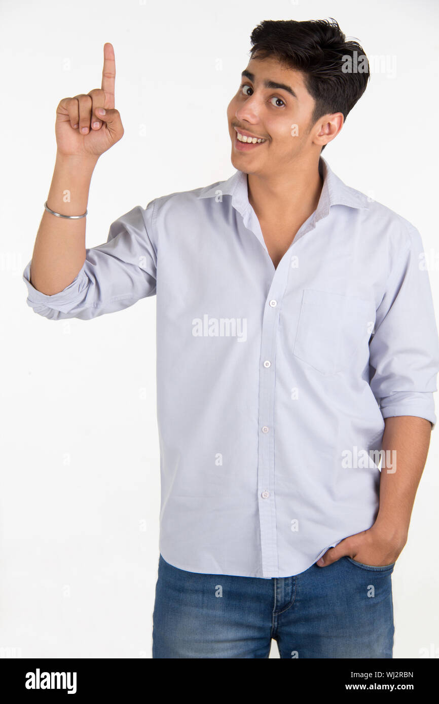 Man pointing upward hi-res stock photography and images - Alamy