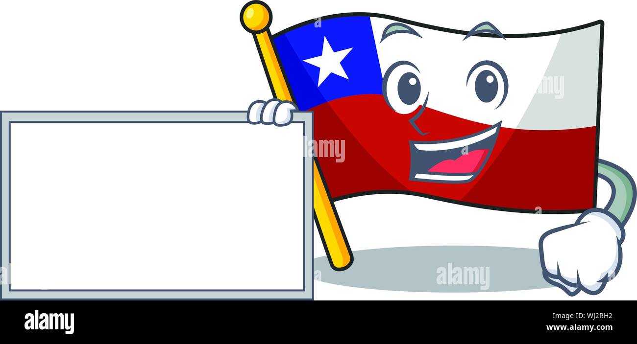 With board flag chile cartoon in character shape Stock Vector Image ...