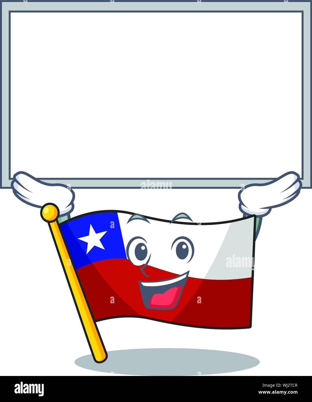 Up board flag chile cartoon in character shape Stock Vector Image & Art ...