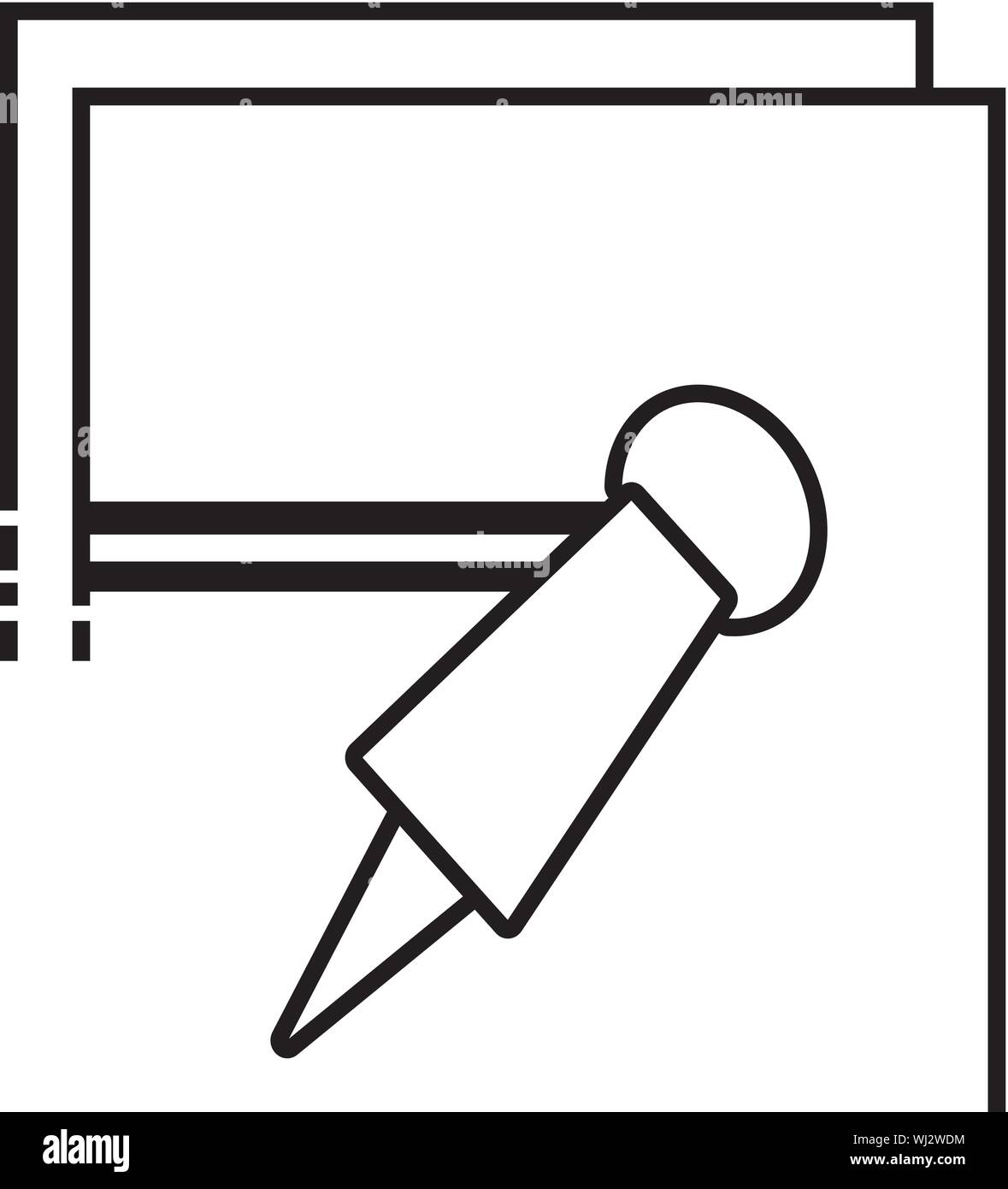 Office pin line icon concept office pin vector image Stock Vector Image ...