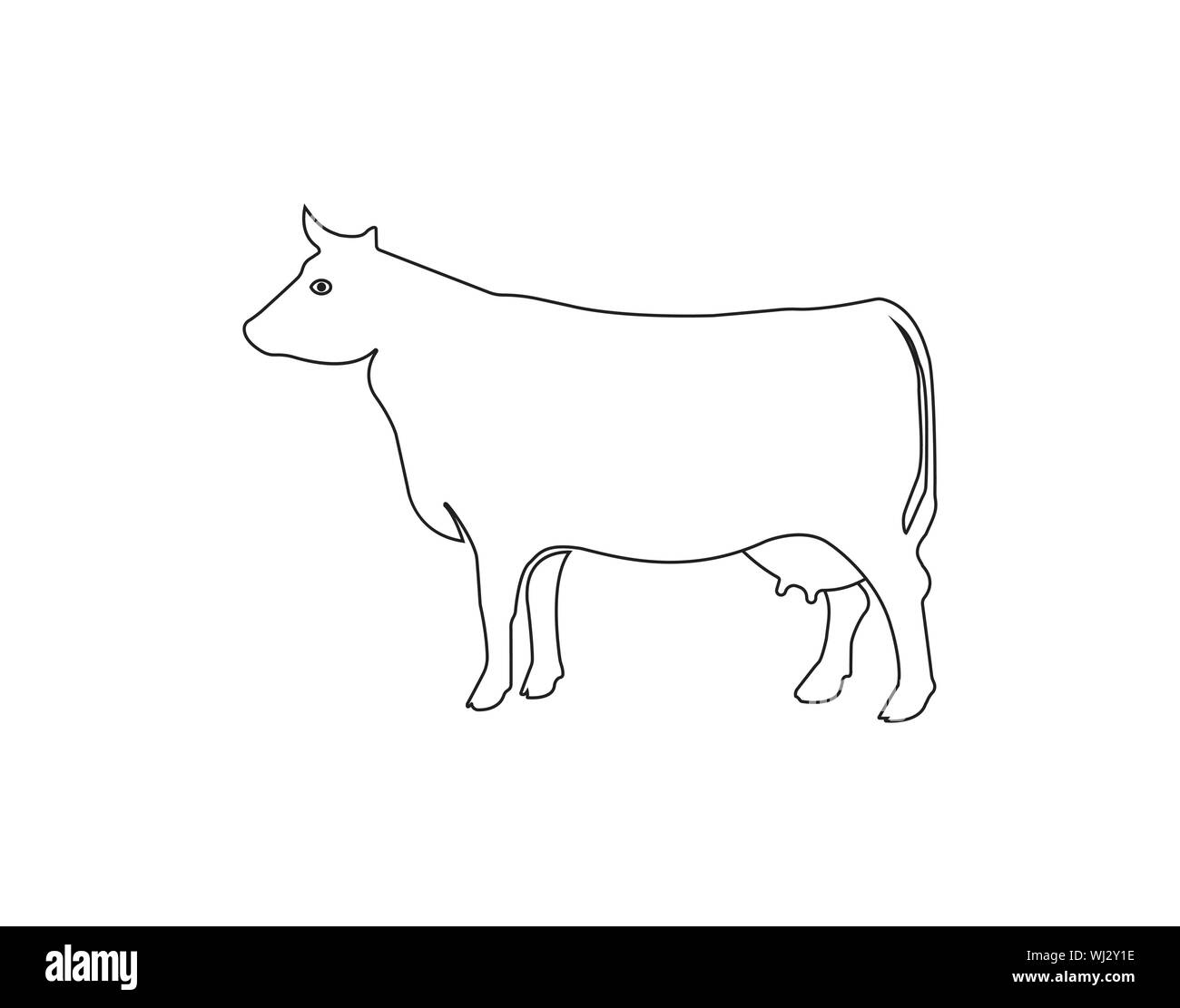 Cow web line icon. - Vector Stock Vector Image & Art - Alamy