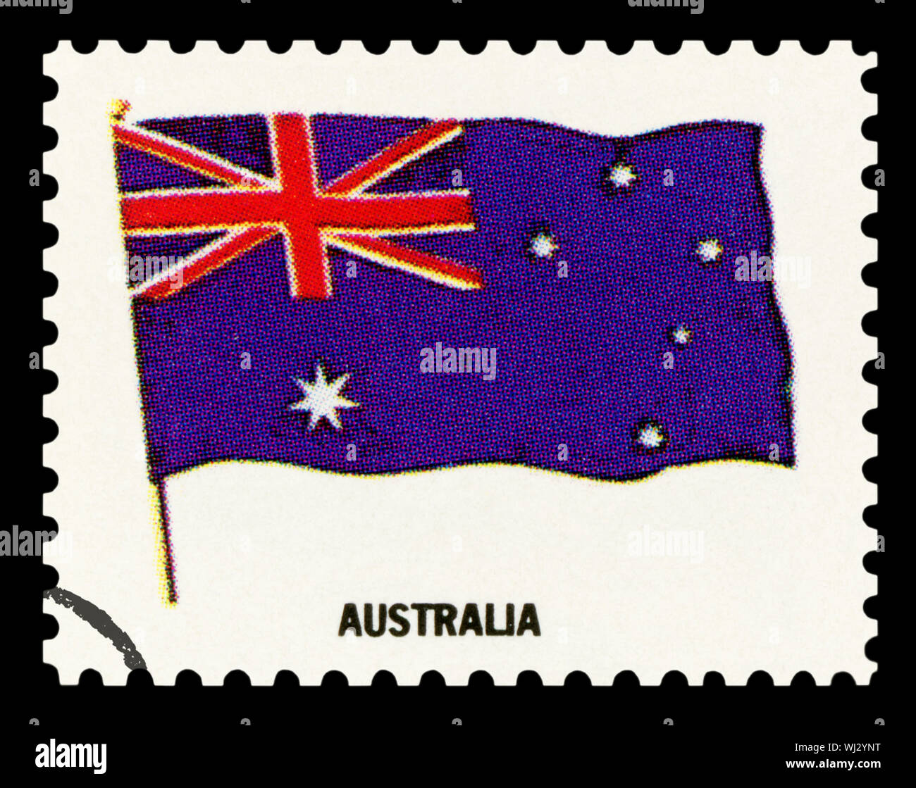 AUSTRALIA FLAG - Postage Stamp isolated on black background Stock Photo ...