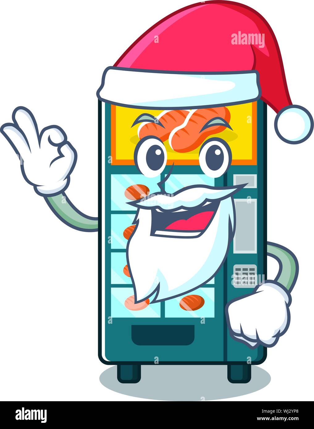 Santa with gift bakery vending machine in the cartoon Stock Vector ...